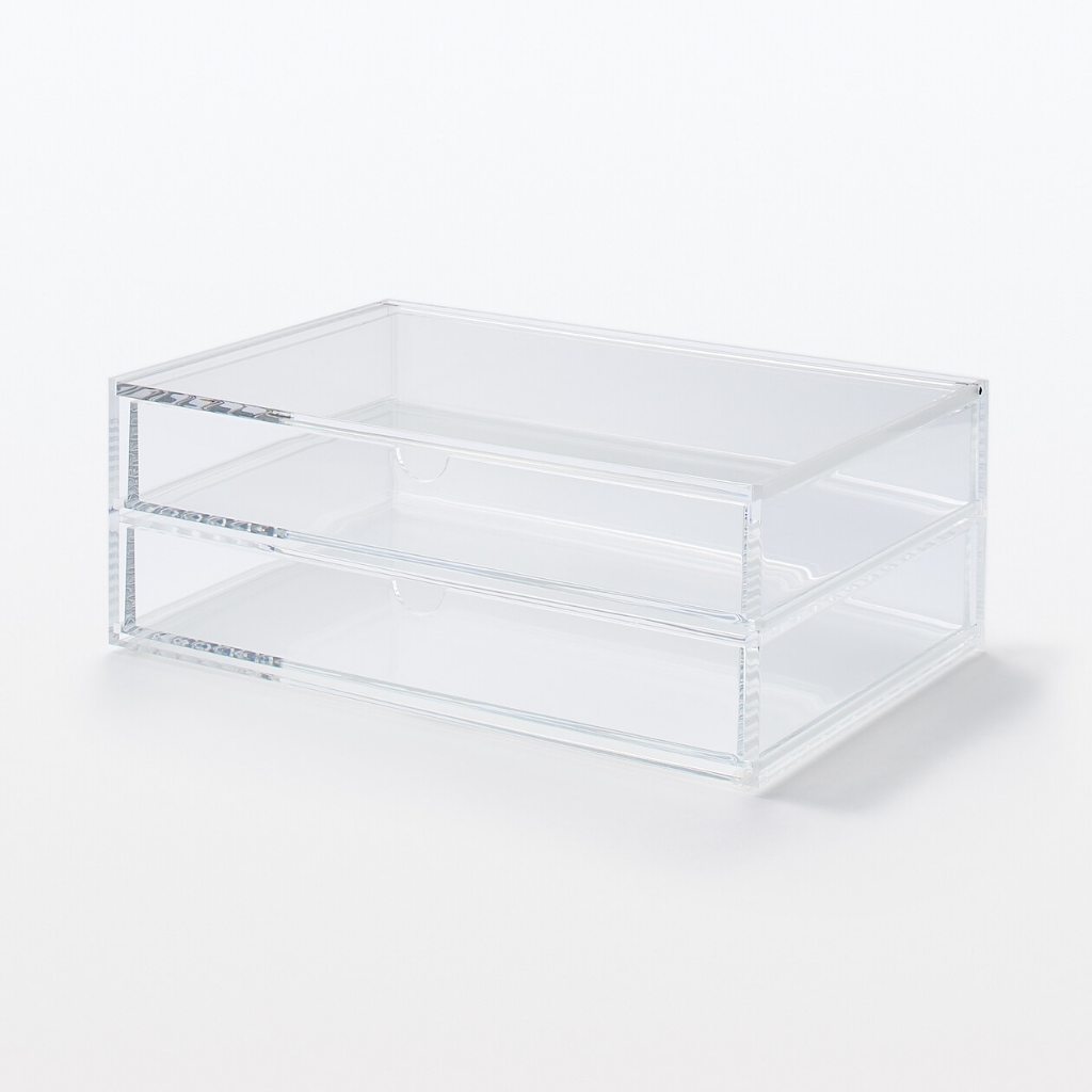 MUJI Stackable Acrylic Case 2 Drawers With Lid / L | Shopee Malaysia