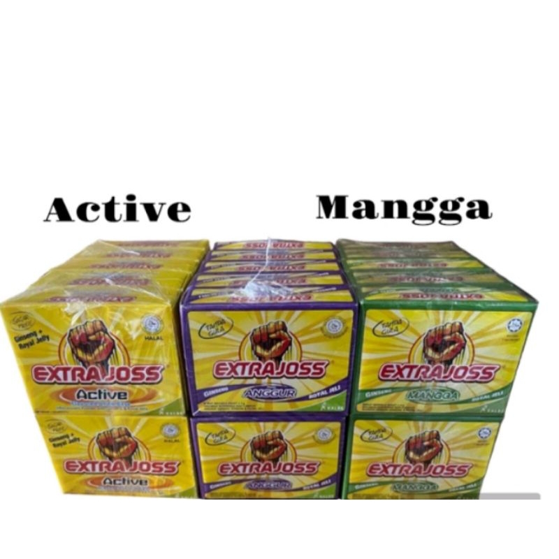 Extra Joss Active /Mangga/Anggur/ Ready stock 1 box 60 sachet | Shopee ...