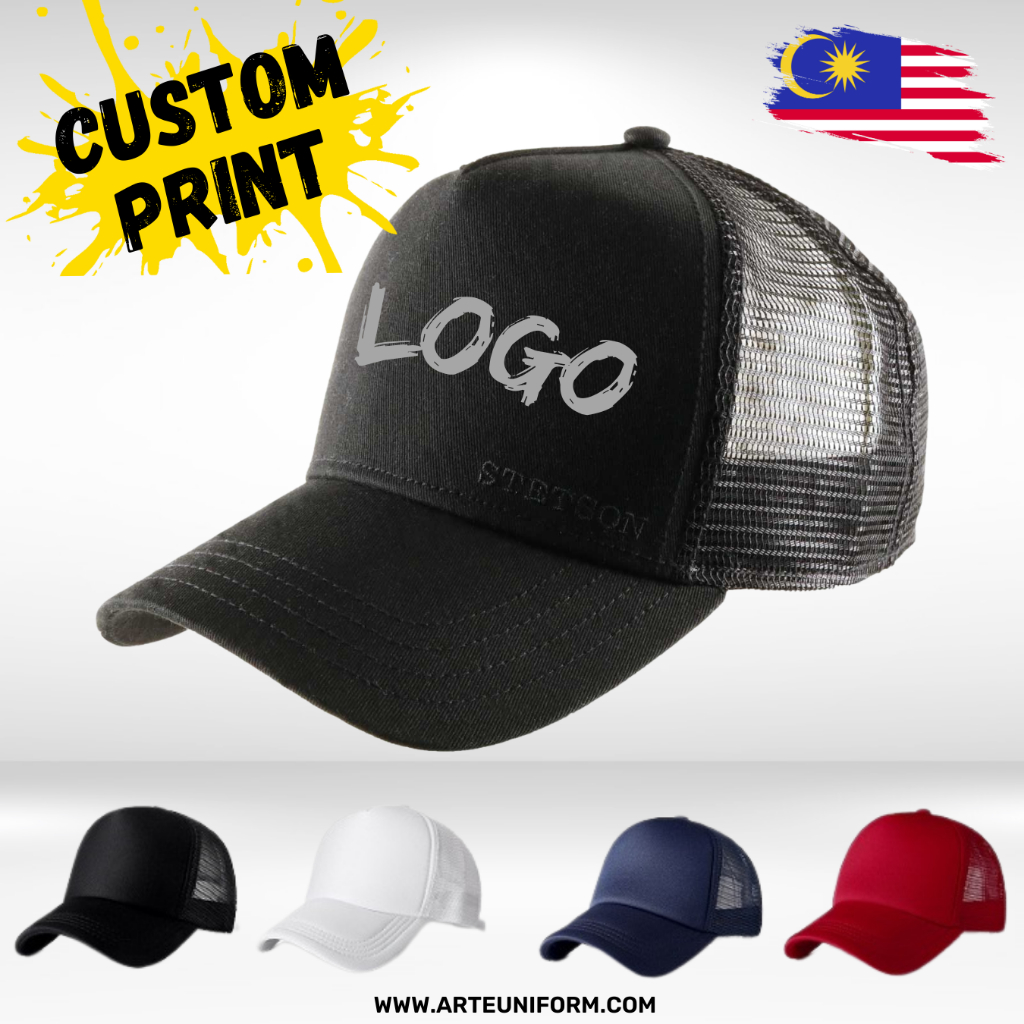 [CUSTOM] TRUCKER CAP CUSTOM TOPI PRINT CETAK NAMA LOGO | Shopee Malaysia
