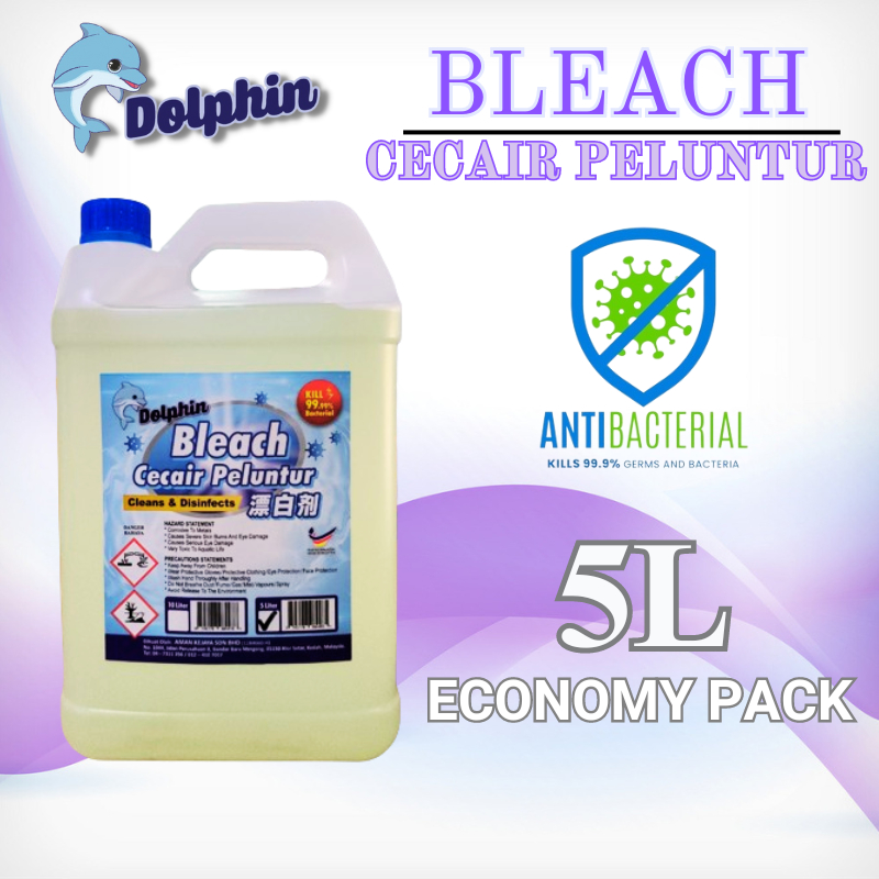 [Ready Stock] Bleach DOLPHIN Bleach - Cecair Peluntur - 漂白水 5 Liter ...
