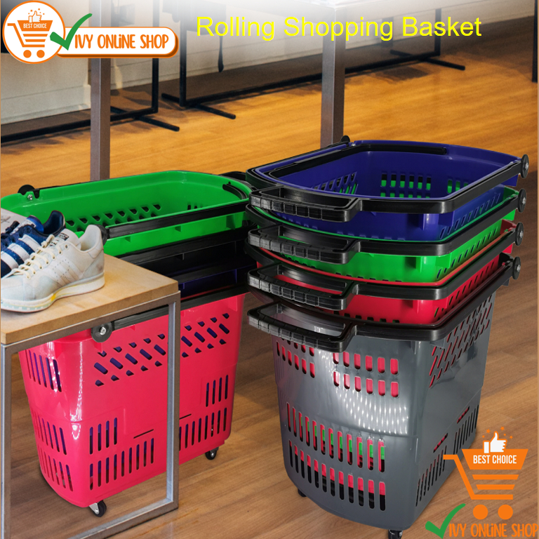 Supermarket Rolling Shopping Basket Roda | Shopee Malaysia