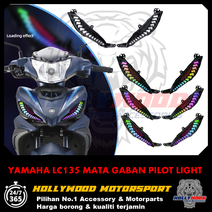 YAMAHA LC135 V3-7 MATA GABAN PILOT LIGHT FRONT FAIRING SIGNAL LED RGB COLOR CHANGING WATER ...