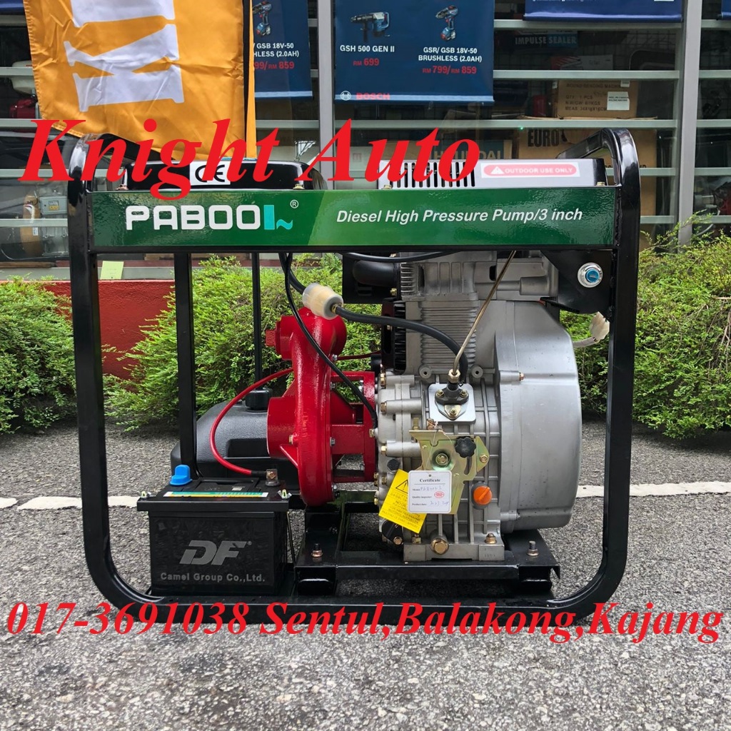 PABOOL Diesel 3" high head pressure pump (siput pump) 20hp, 92M head ...