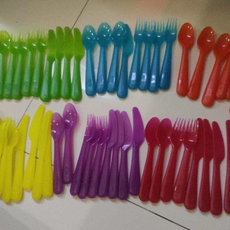 KALAS Plastic Cutlery (Fork, Knife, Spoon) for School Kids Children ...