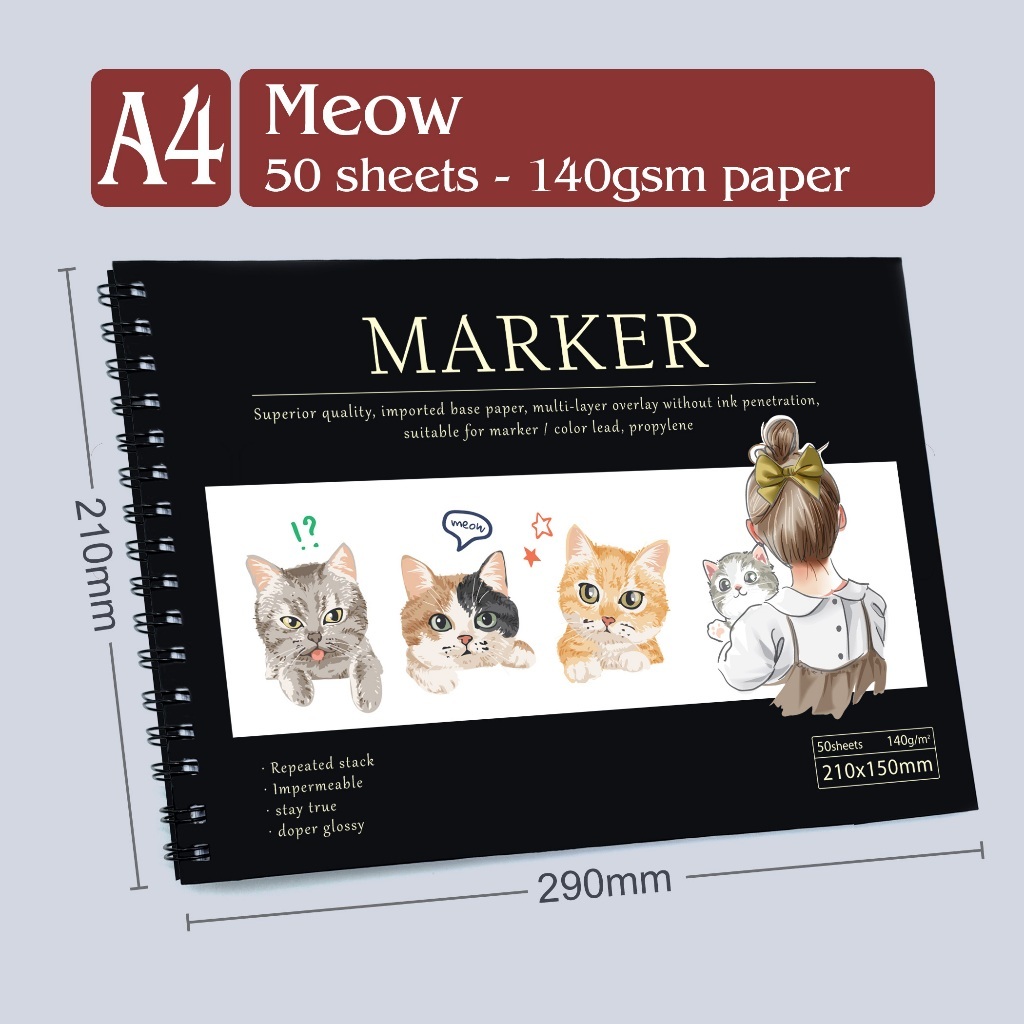 [Ready Stock] Marker Book 50Sheets 130gsm A5 A4 8K 16KMarker Pad ...