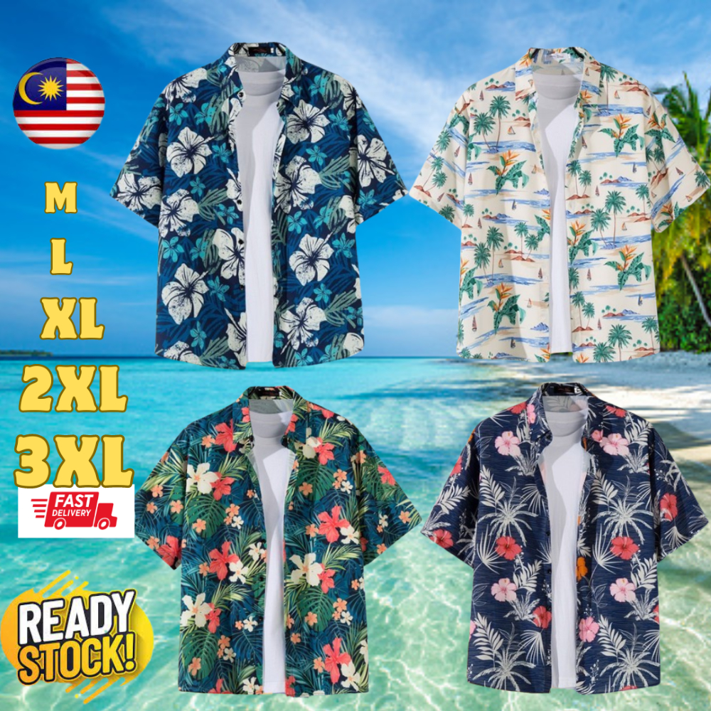Men's Floral Shirt Short Sleeve Summer Style Shirt For Mens Men Hawaii ...