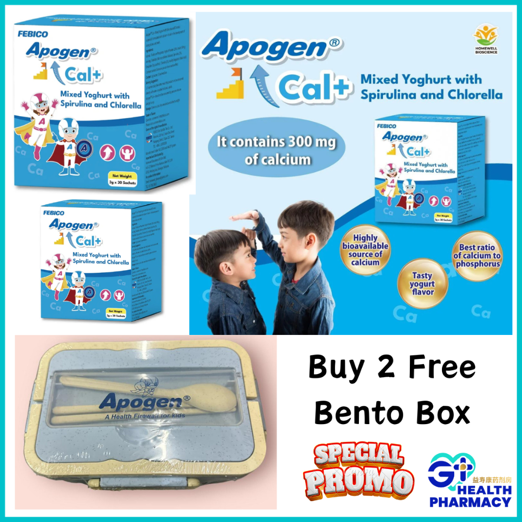 Febico Apogen Cal+ with Spirulina Chlorella 3g x 30 sachets For ...