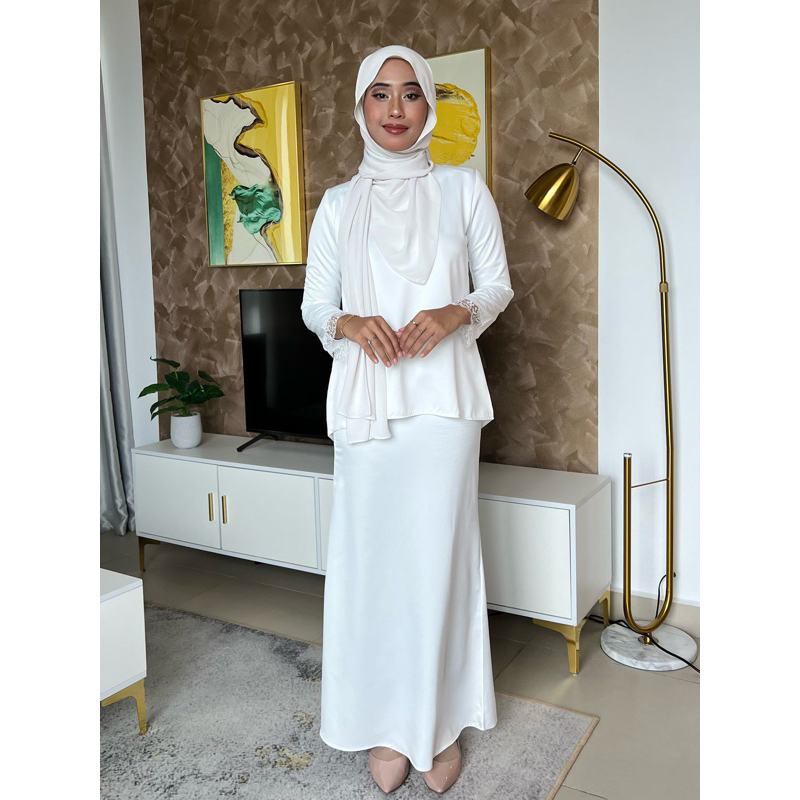 Mini Kurung Petik - Off White - Premium Dull Satin | Shopee Malaysia