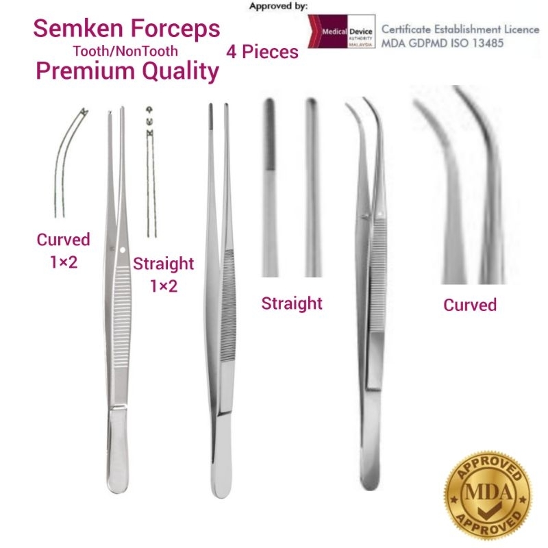 Tissue Forceps Semken Delicate Dissecting Tweezer Surgical Dental use ...