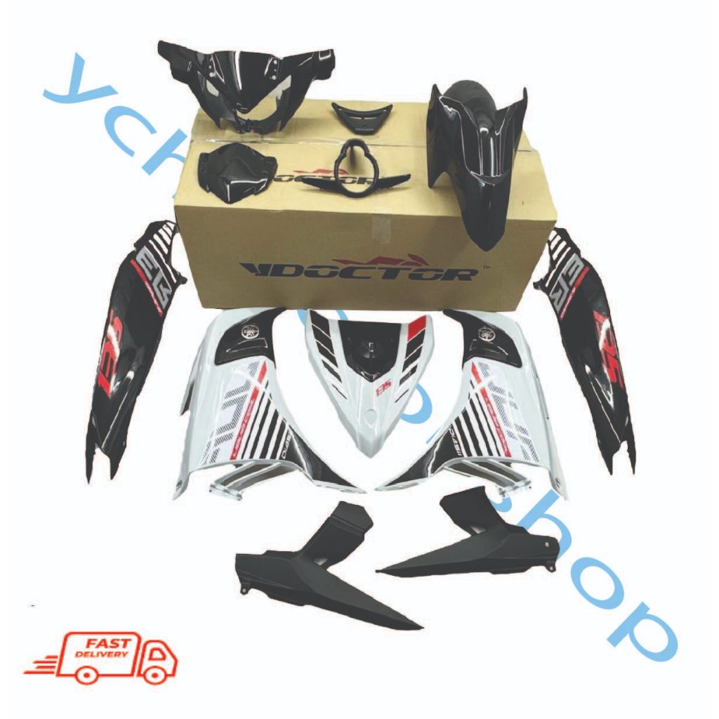 YAMAHA LC 135 LC135 V4 V5 V6 V7 DOCTOR NEW DESIGN 2024 PURBA HITAM ...