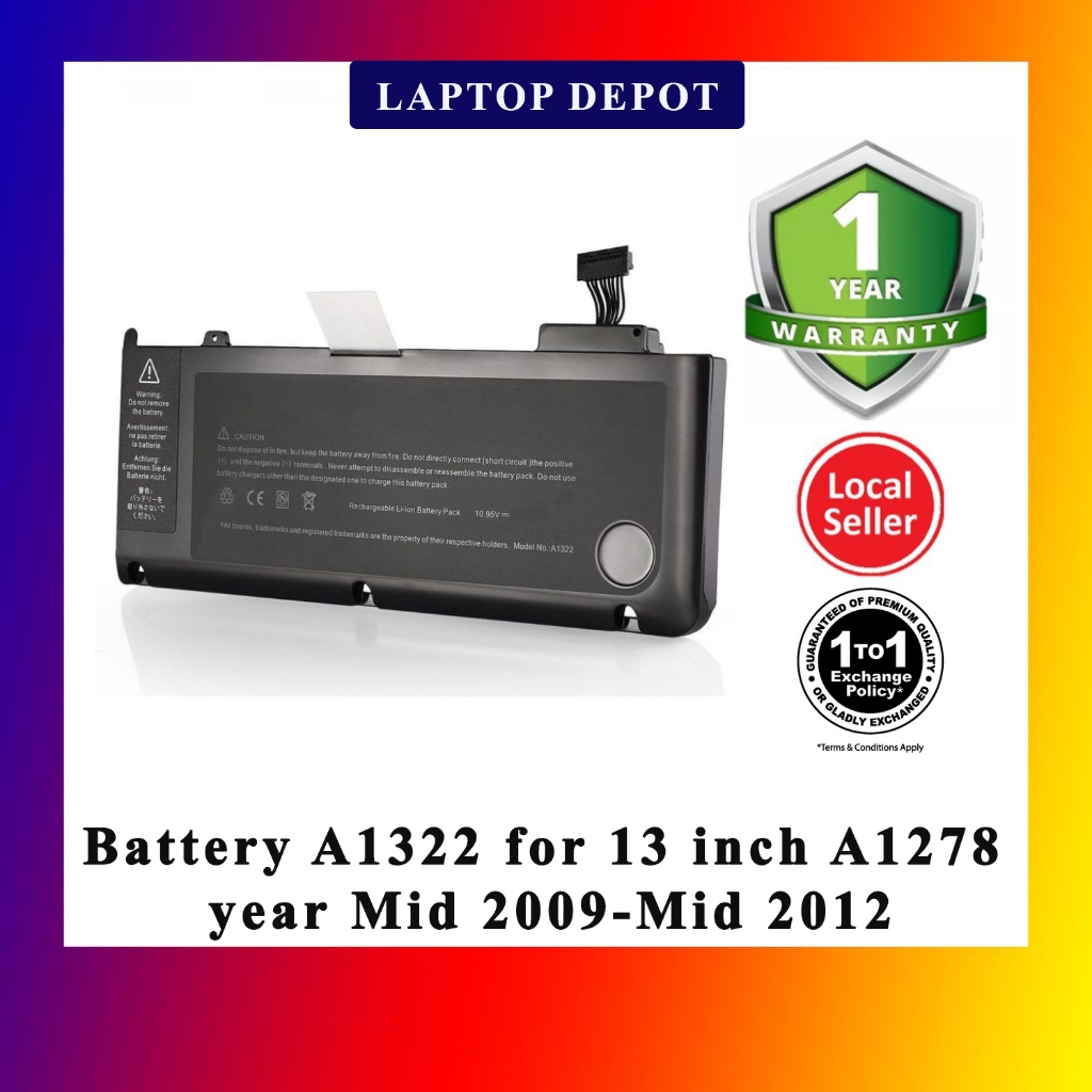 Battery MACBOK AP A1322 for 13 inch A1278 Year Mid 2009-Mid 2012 ...