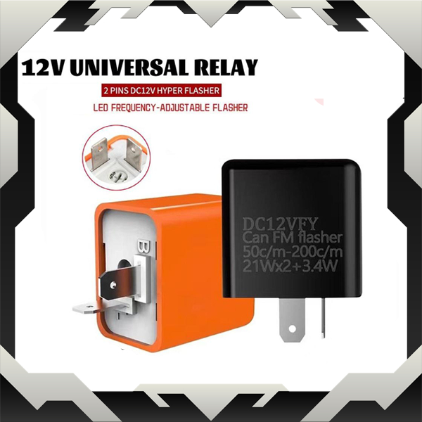 2 Pins Signal Flasher Relay Adjustable LED Blinker Relay Hazard Signal ...