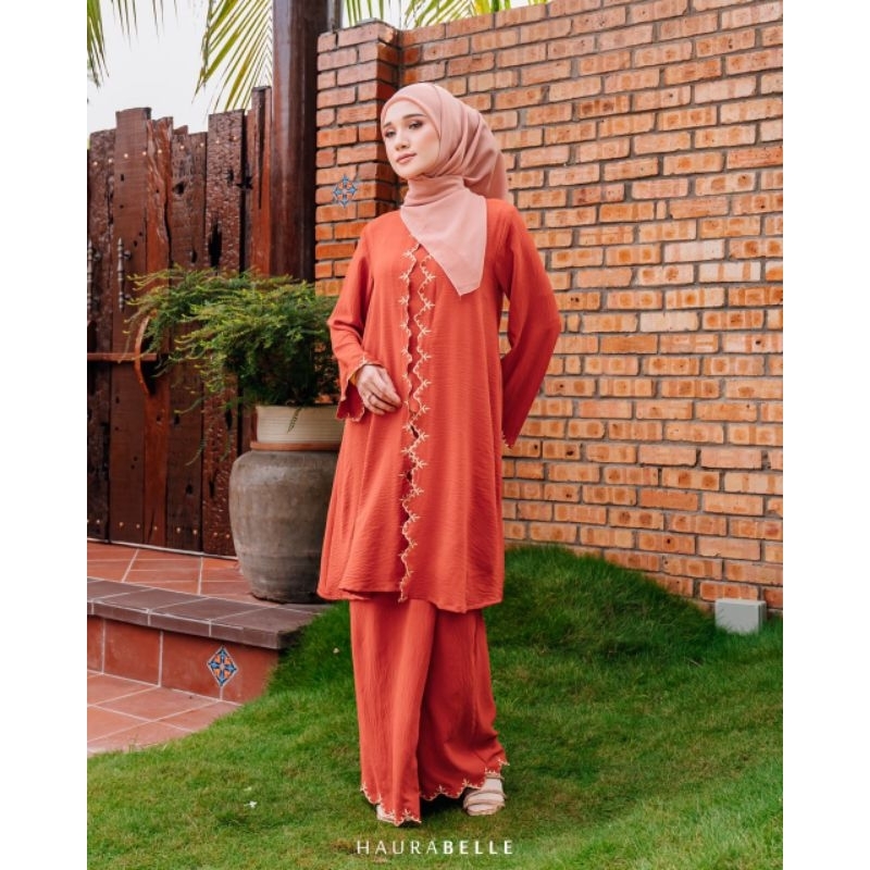 KOLEKSI BAJU KURUNG BRICK ORANGE HAURABELLE 🔸READY STOCK🔸 BAJU ...