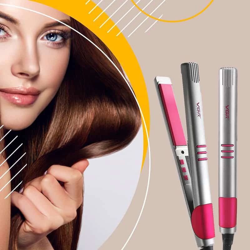 VGR V-580 Ceramic Coated Hair Straightener Professional Iron Rambut LED ...