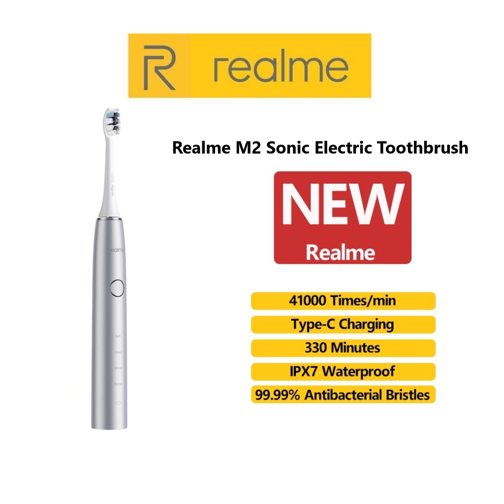 Original realme M2 Sonic Electric Toothbrush RTX2102/ Dupont 99.99 Antibacterial | Shopee Malaysia
