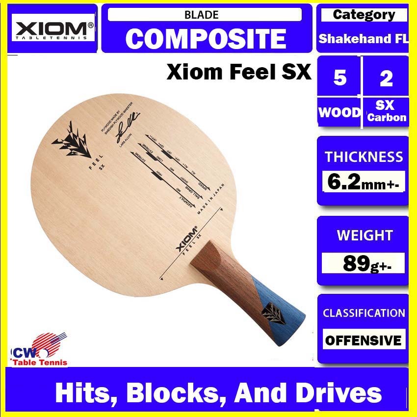 Xiom Feel SX COMPOSITE 5+2 PLY CARBON BLADE TABLE TENNIS BAT PADDLE ping pong Kayu | Shopee Malaysia