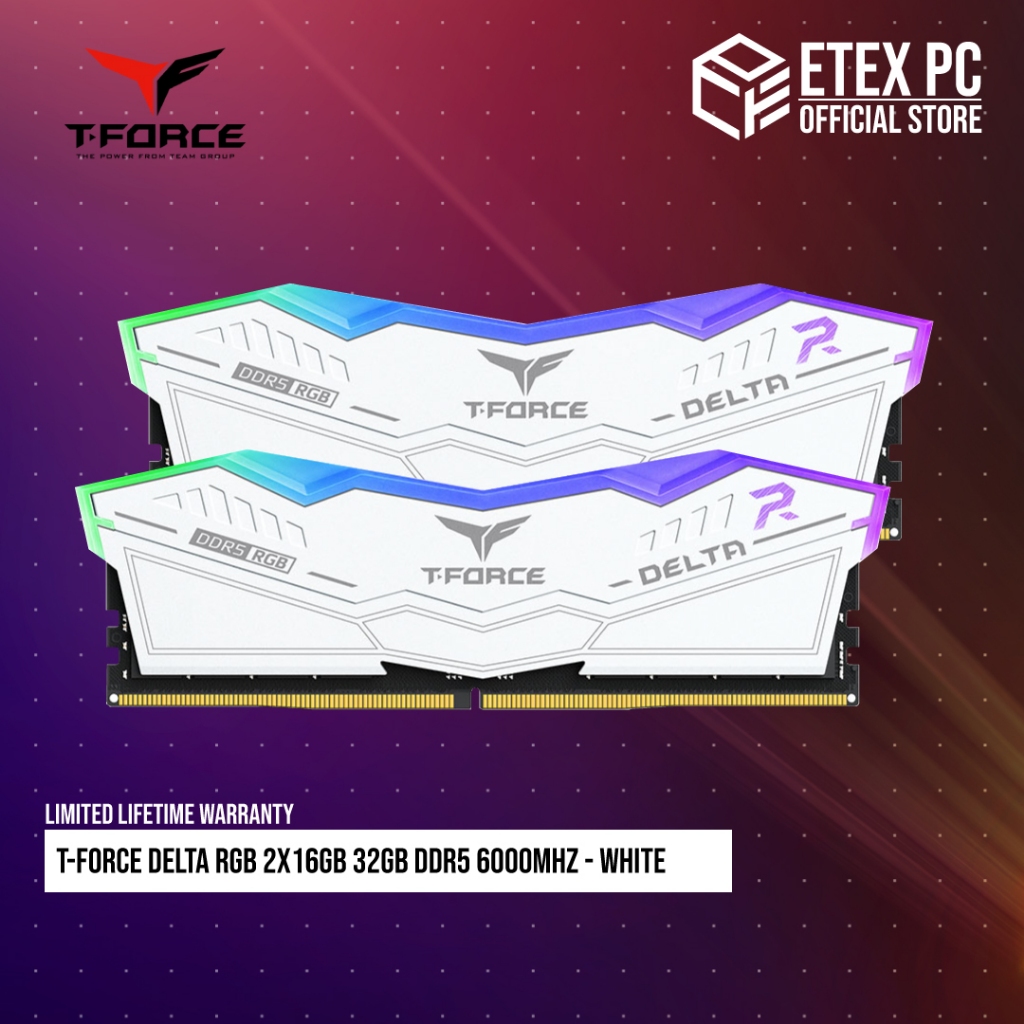 T-FORCE DELTA RGB 2X16GB 32GB DDR5 6000MHZ - White ...