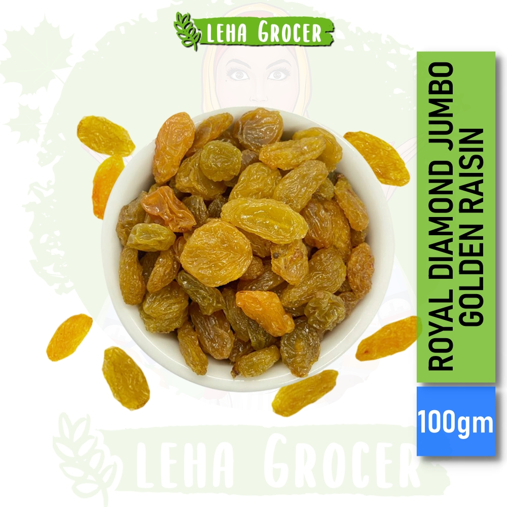 100gram Unsweetened Jumbo Golden Raisin Kismis Kuning Jumbo Premium ...