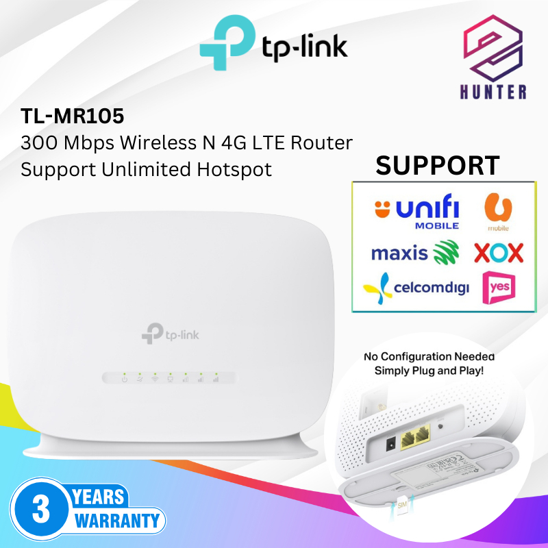 TP-Link TL-MR105 Wireless N300 4G LTE Modem WiFi Router Direct SIM ...