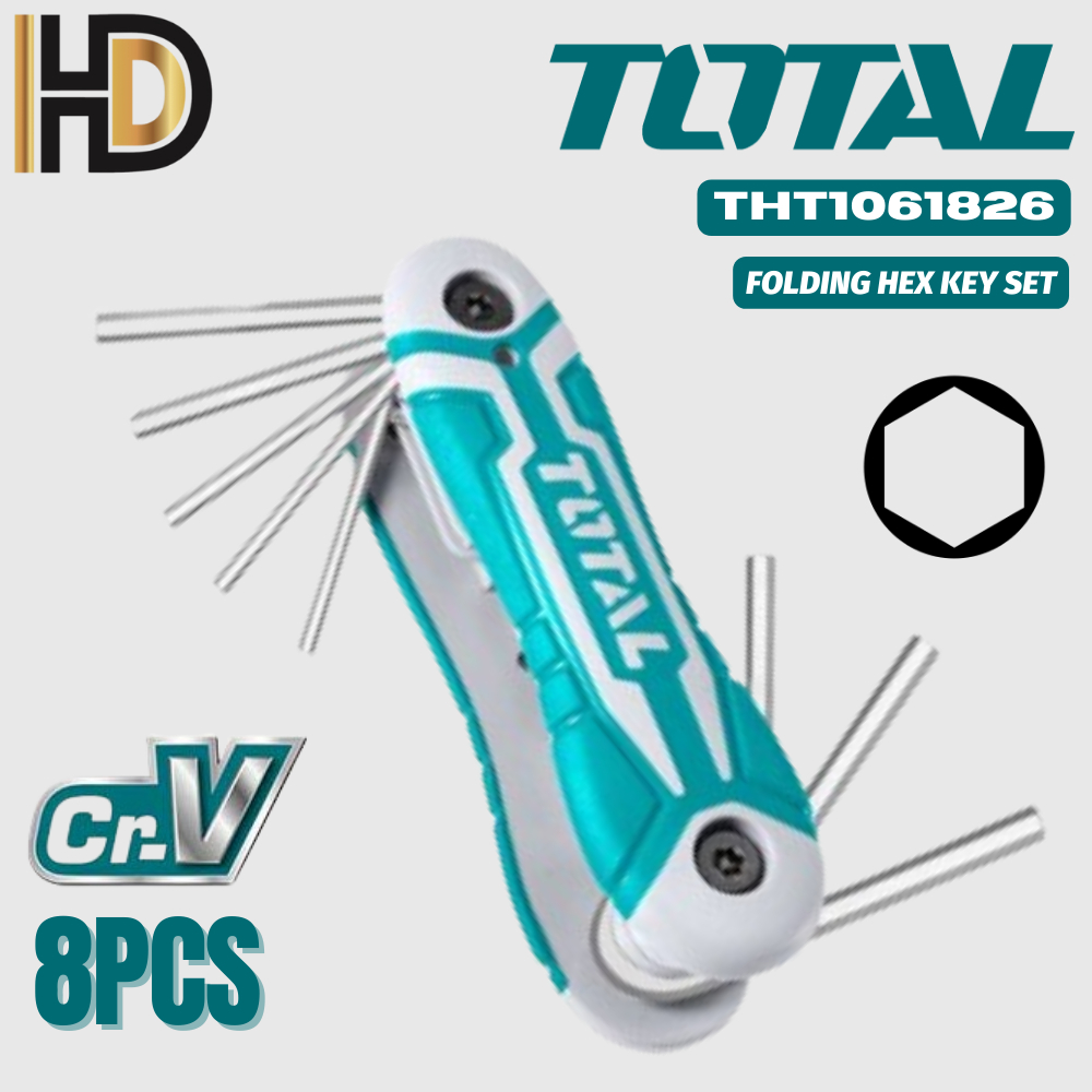 TOTAL 8 Pcs Folding Hex Key Set / TOTAL 8 Pcs Hex Key Set / Allen Key ...