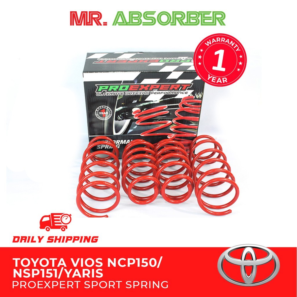 TOYOTA VIOS 14 - 18 NCP150/NSP151/YARIS PROEXPERT LOWERED SPORT SPRING ...