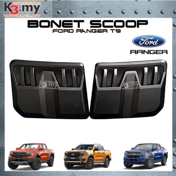 FORD RANGER 2022 2023 T9 RAPTOR STYLE FRONT BONET SCOOP (2PCS/SET ...