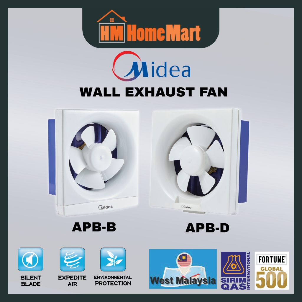 MIDEA Wall Exhaust Fan APB-B / APB-D (1 Year Warranty) | Shopee Malaysia