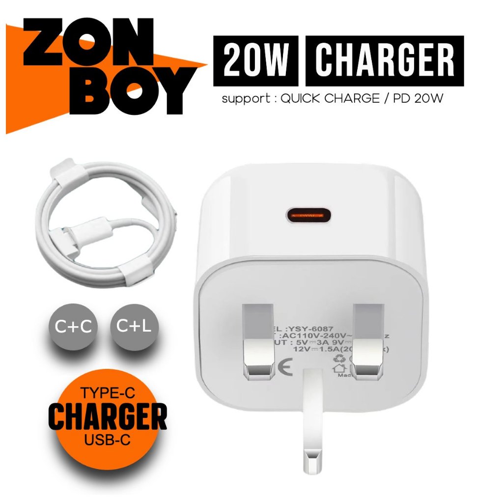 20W Type C Fast Charging Charger Adapter Watt PD Smart Quick Portable ...