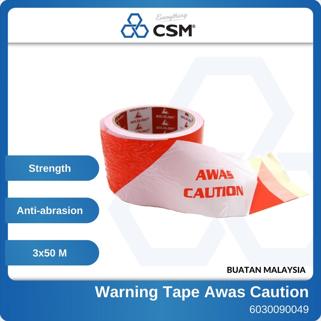 CSM 3″x50M Warning Tape Awas Caution Red White | Shopee Malaysia