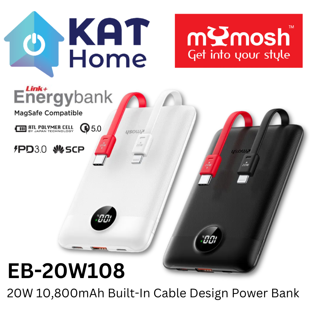 MYMOSH EB-20W108 10,800MAH 20W POWER BANK WITH BUILT-IN CABLE / EB ...