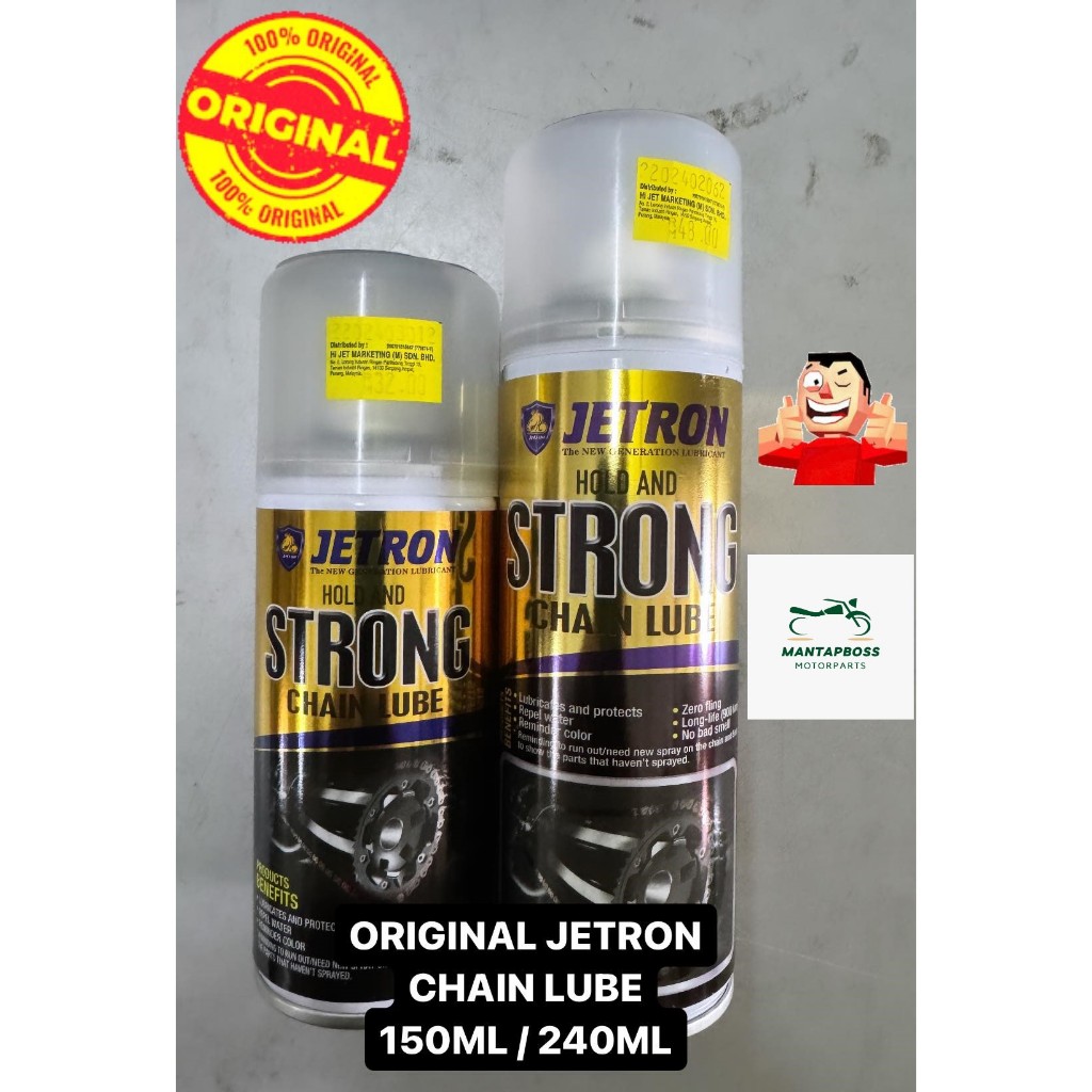 JETRON STRONG MOTORCYCLE CHAIN LUBE/MINYAK RANTAI MOTOR 150ML & 240ML ...