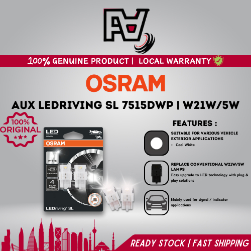 [READY STOCK] OSRAM AUX LEDriving SL 7515(W21W/5W | W3x16q) | Cool ...