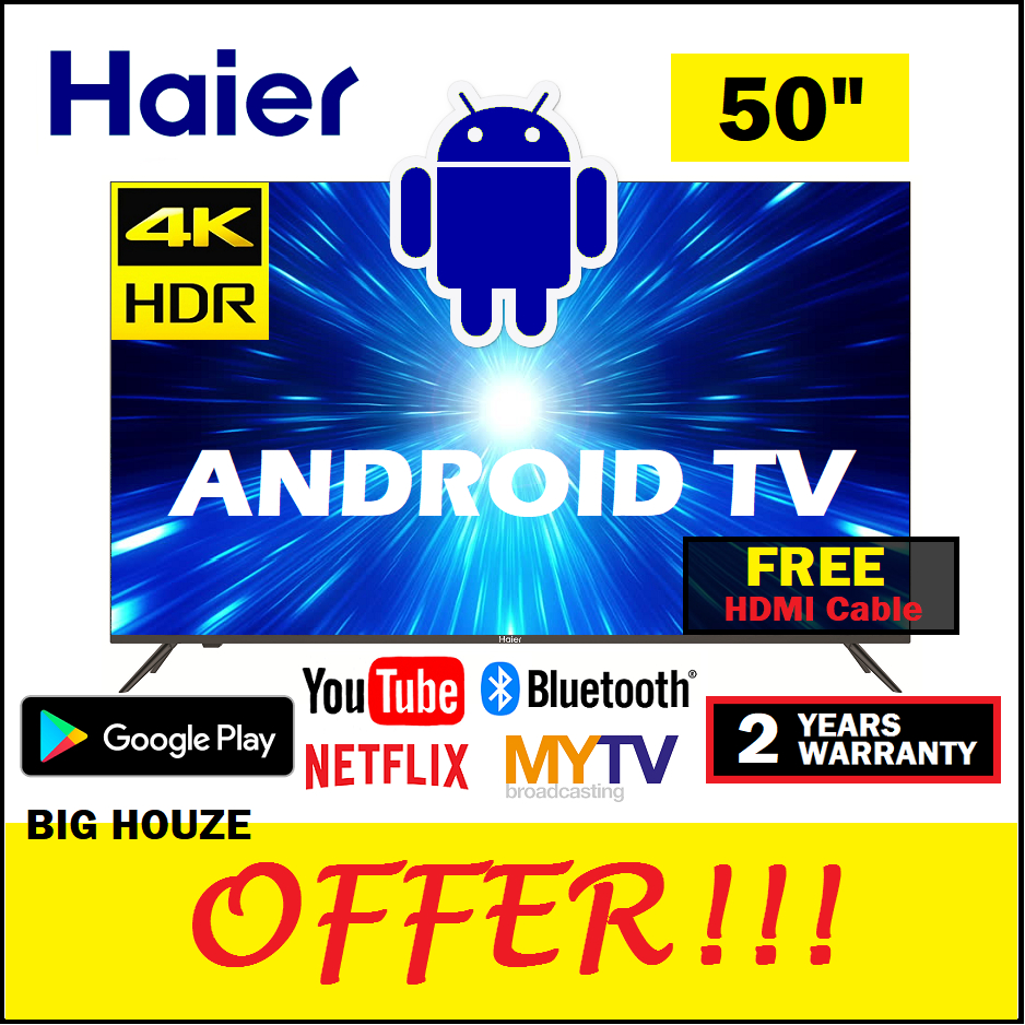Haier 50 inch ANDROID TV 4K UHD HDR Smart Bluetooth LED LE50K6600UG ...