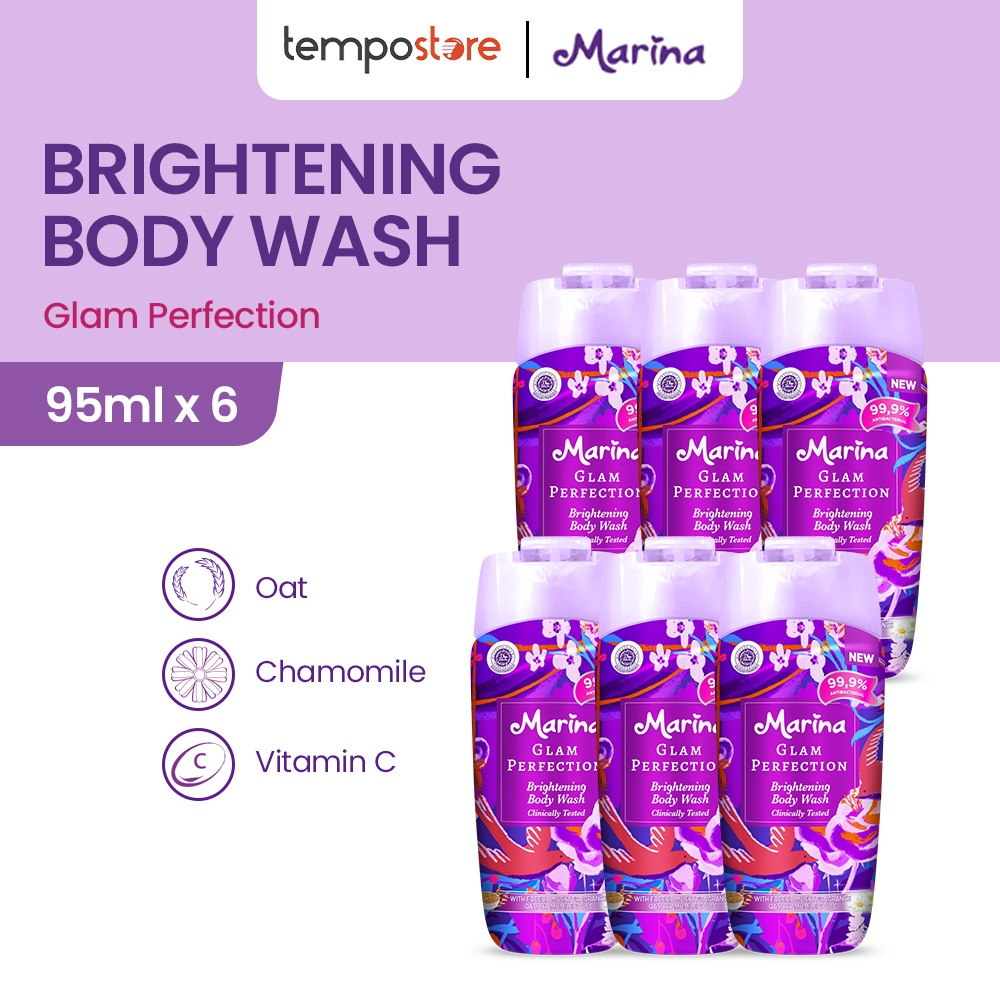 [Bundle of 6] Marina Brightening Glam Perfection Body Wash (95ml/Bottle) | Shopee Malaysia