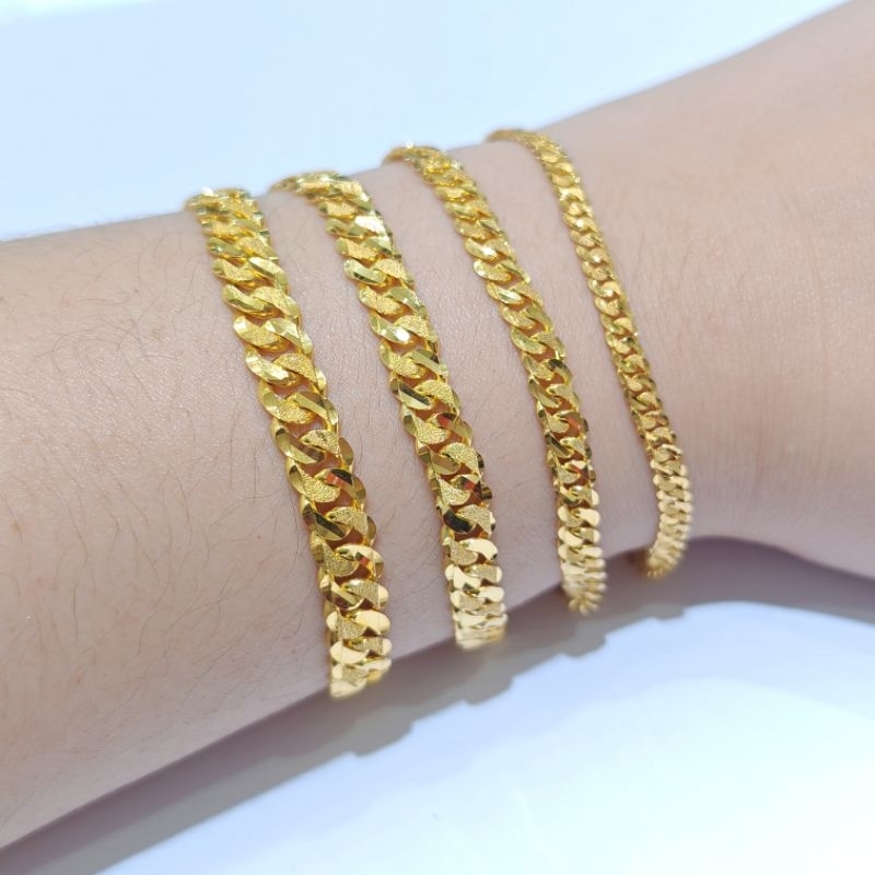 Rantai tangan gajah pasir padu emas 375 | Shopee Malaysia