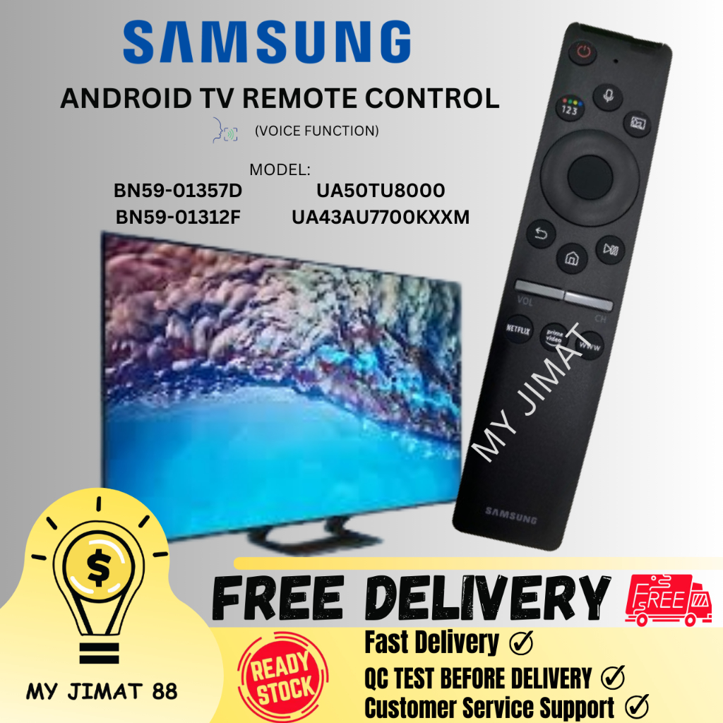 SAMSUNG SMART ANDROID TV REMOTE CONTROL BN59-01357D/UA50TU8000 ...