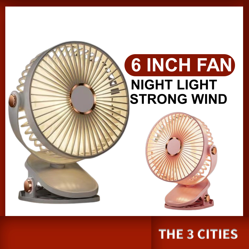F50 6inch Clip Fan 5mode Strong Wind Summer Heat Dissipation Stand Fan ...