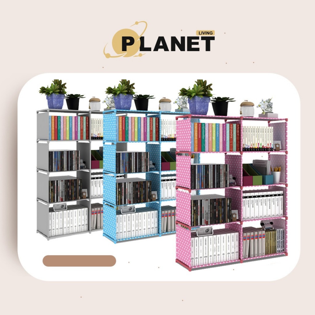 Living Planet Korean 8 Coloum Bookshelf Simple Rack Children Bookcase ...