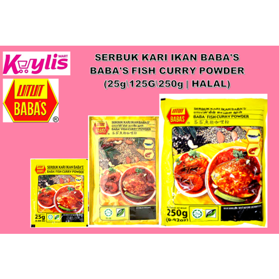 SERBUK KARI IKAN BABA'S \ BABA'S FISH CURRY POWDER-(25g\125G\250g ...