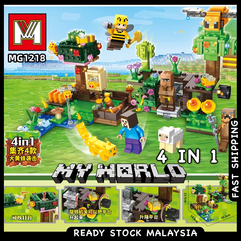 MG 1218 My World Minecraft Hornet Attack 4 in 1 Building Blocks Toy ...