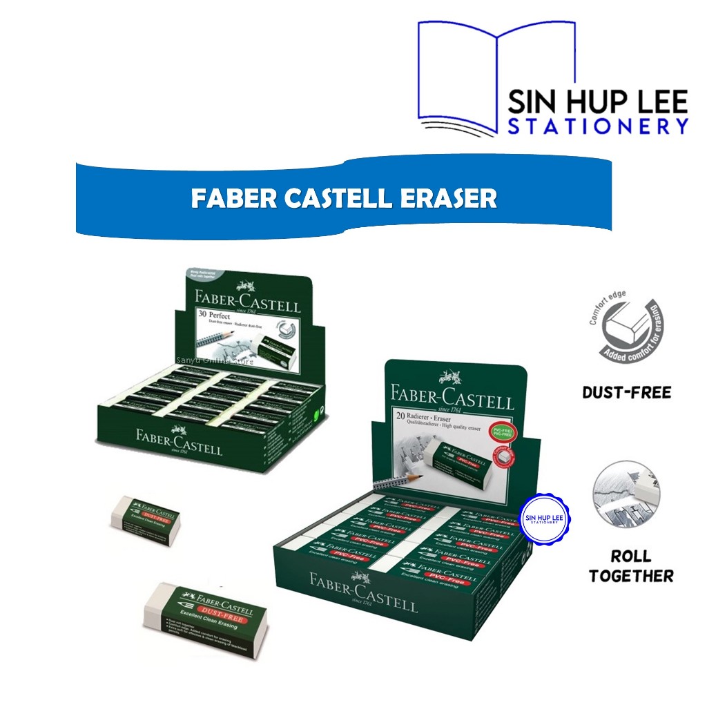 FABER-CASTELL Dust Free Perfect Eraser Small / Big Ecellent Clean ...