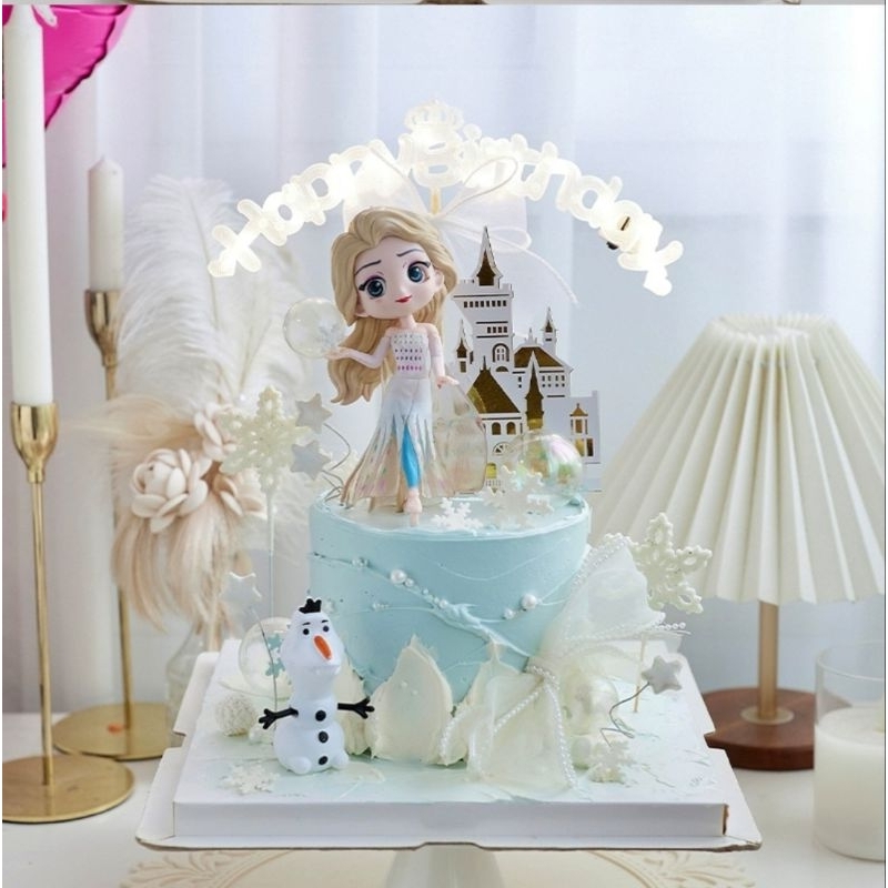Elsa birthday cake topper /castle topper /爱莎蛋糕装饰/城堡插件 | Shopee Malaysia