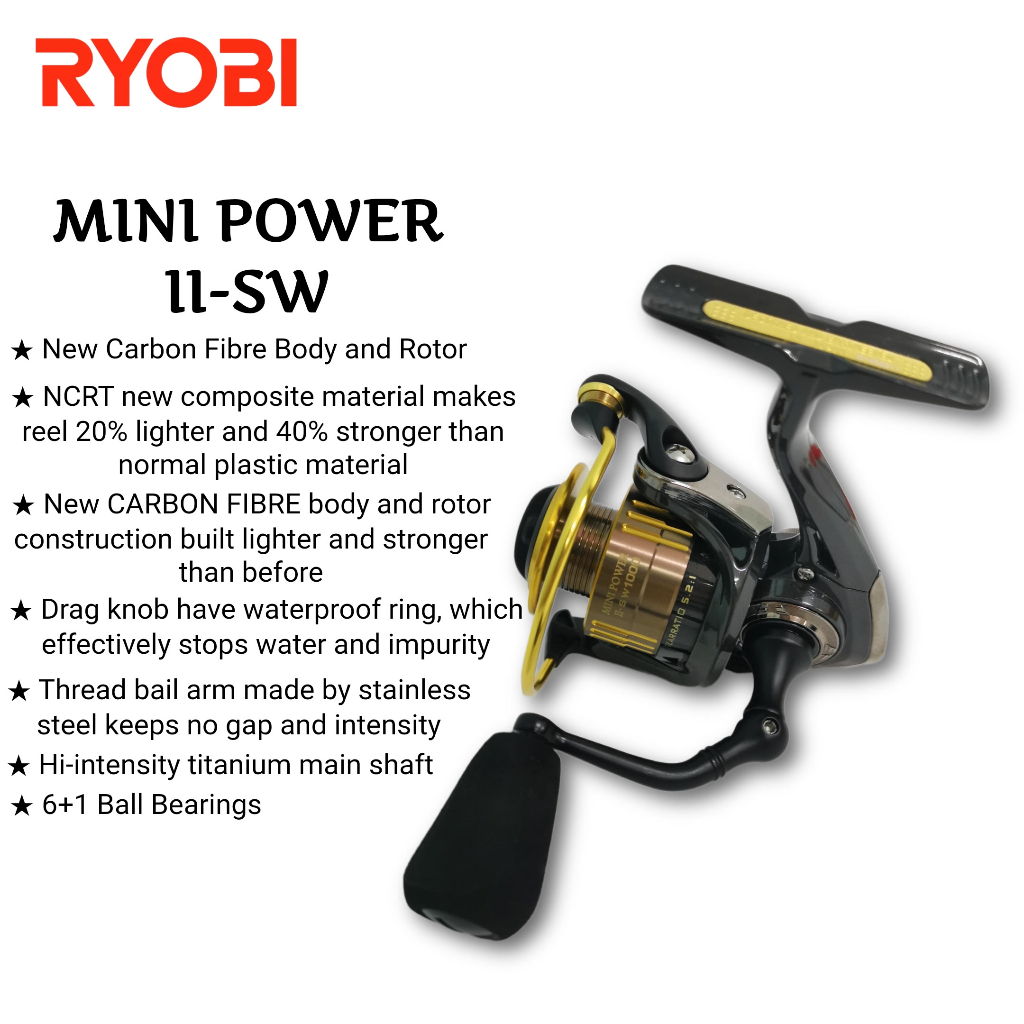 RYOBI MINI POWER II SW SPINNING REEL | Shopee Malaysia