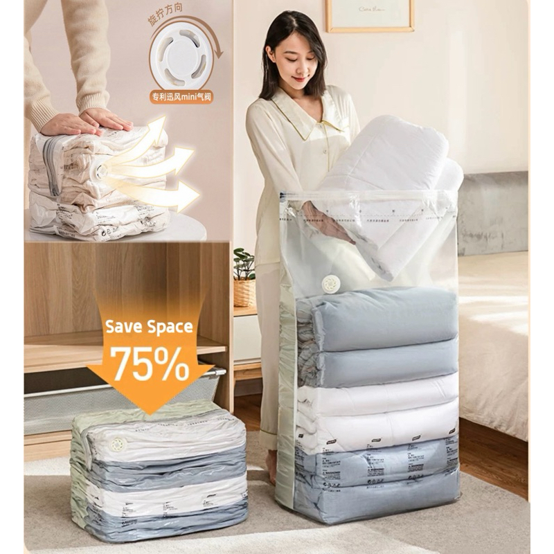 Vacuum Compressed Storage Bags Organizer Resealable Large Compressed ...