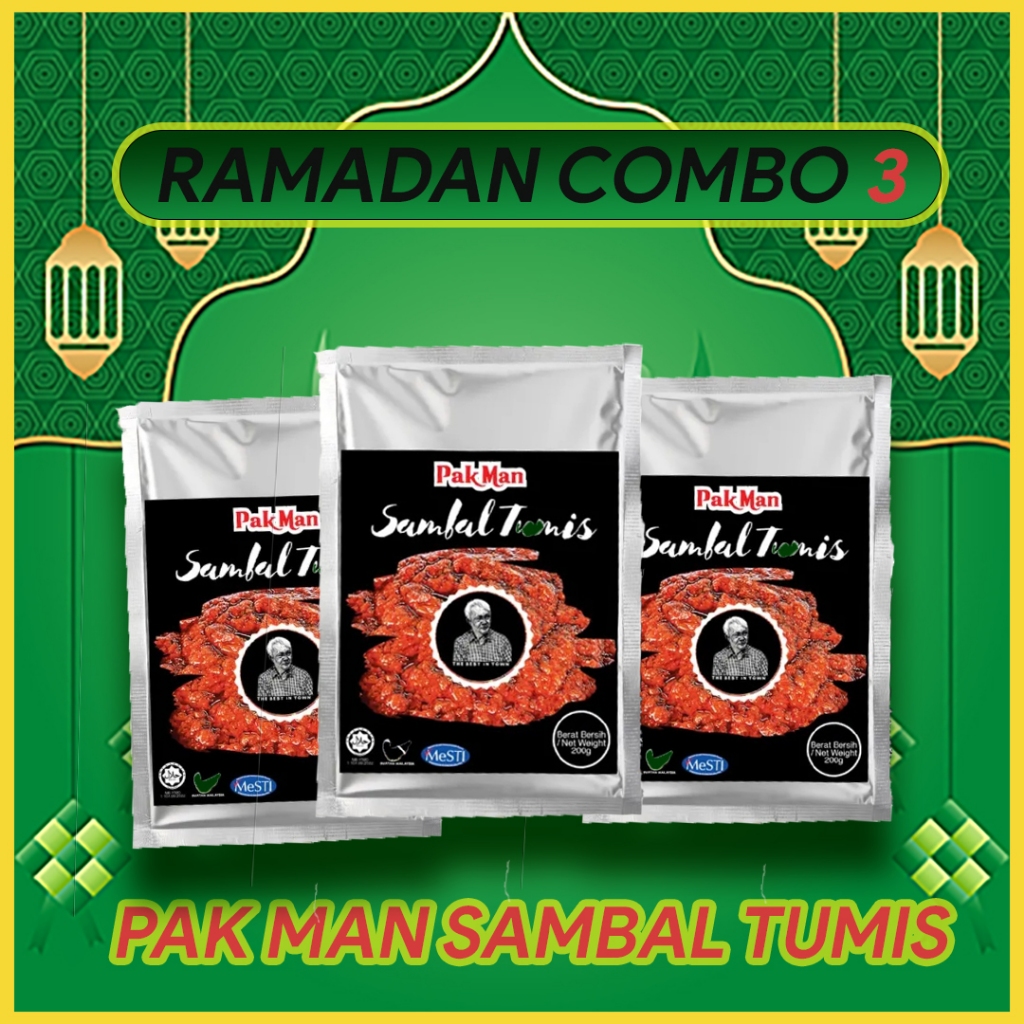 (Ramadan Combo 3 packs) Sambal Tumis Pak Man | Shopee Malaysia