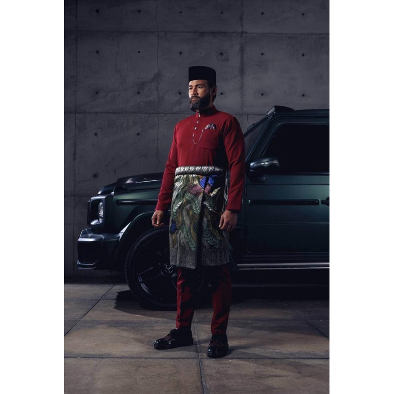 BAJU MELAYU ELRAH MAROON BURGANDY 2024 | Shopee Malaysia