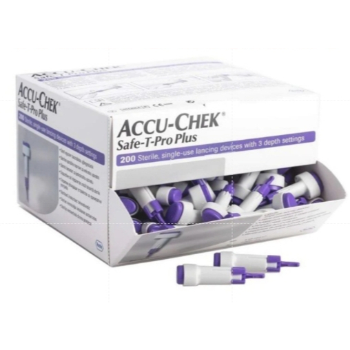ACCU-CHEK SAFE-T-PRO PLUS LANCING DEVICE 25S & 200S (WARNA PURPLE ...