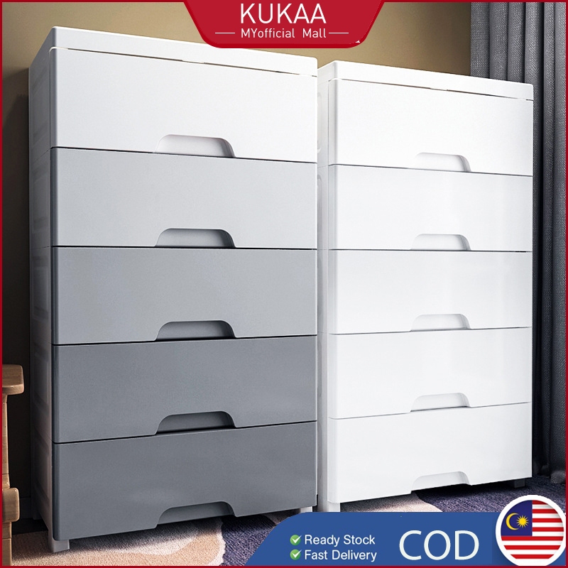 Kukaa Almari Baju Murah Plastic Drawer Storage Cabinet Plastic Drawer ...