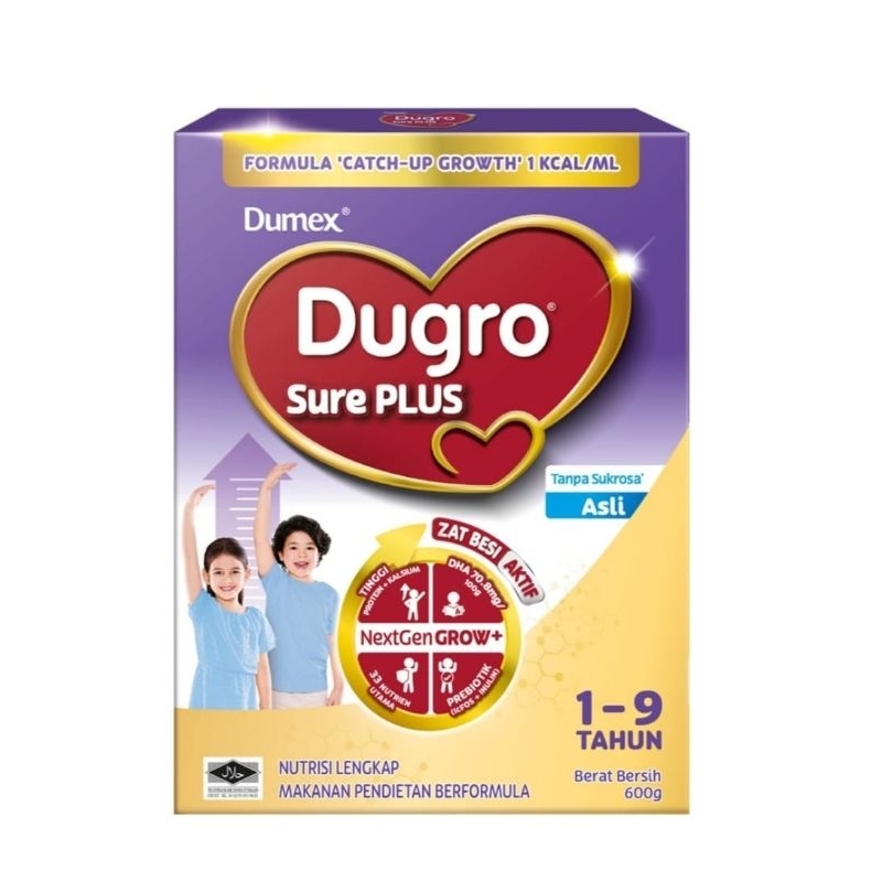 Dumex Dugro Sure Plus 600g Kids 1 - 9 years old Milk Powder (Catch-Up Growth) exp 9/2026 ...