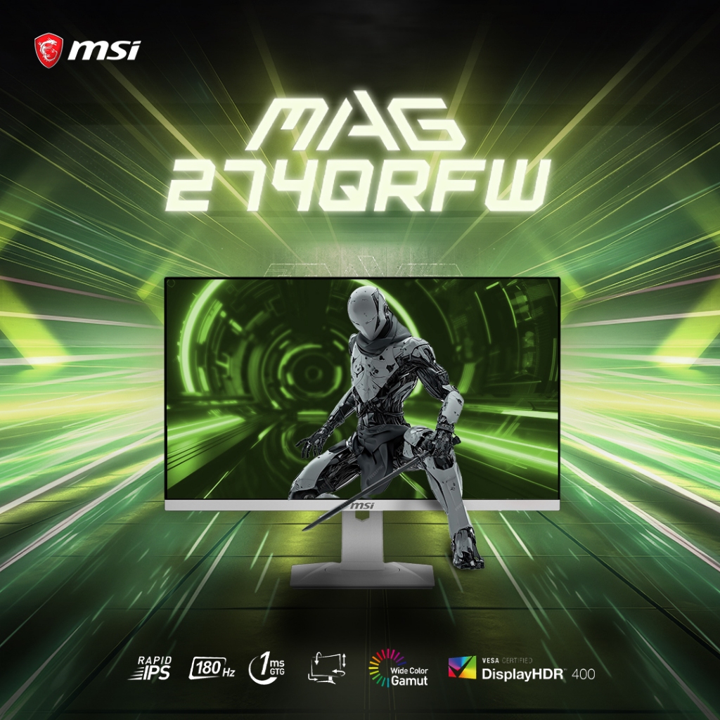 # MSI MAG 274QRFW Gaming Monitor - 27", WQHD, Rapid IPS,180Hz, 1ms ...